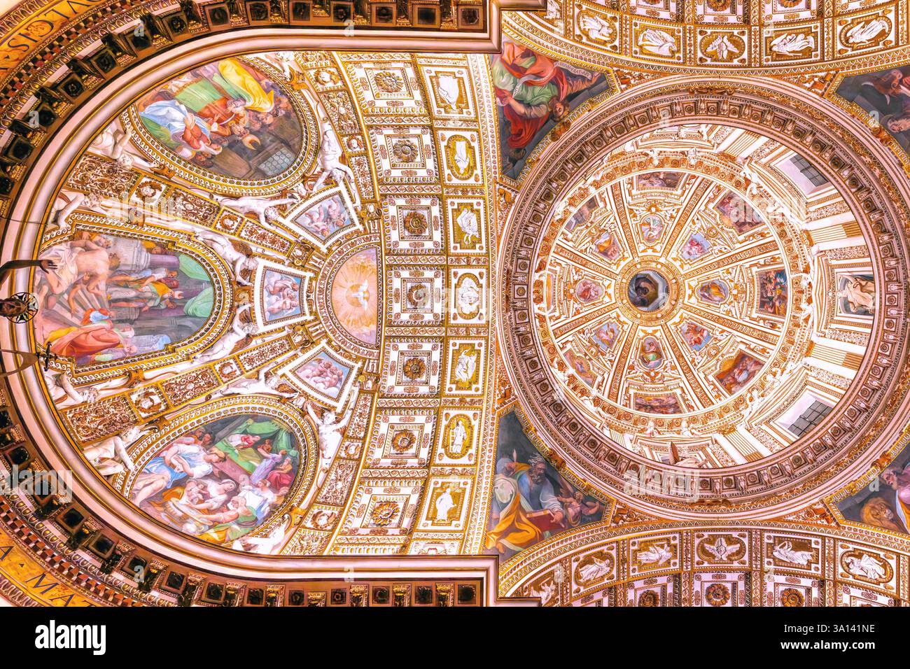 The dome with the frescoes of the four evangelists and the dome ...