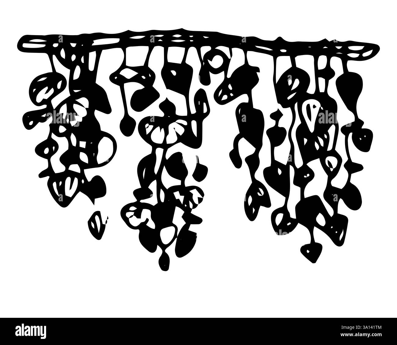 Hanging plants on the stick vector whimsical line sketch on isolated ...