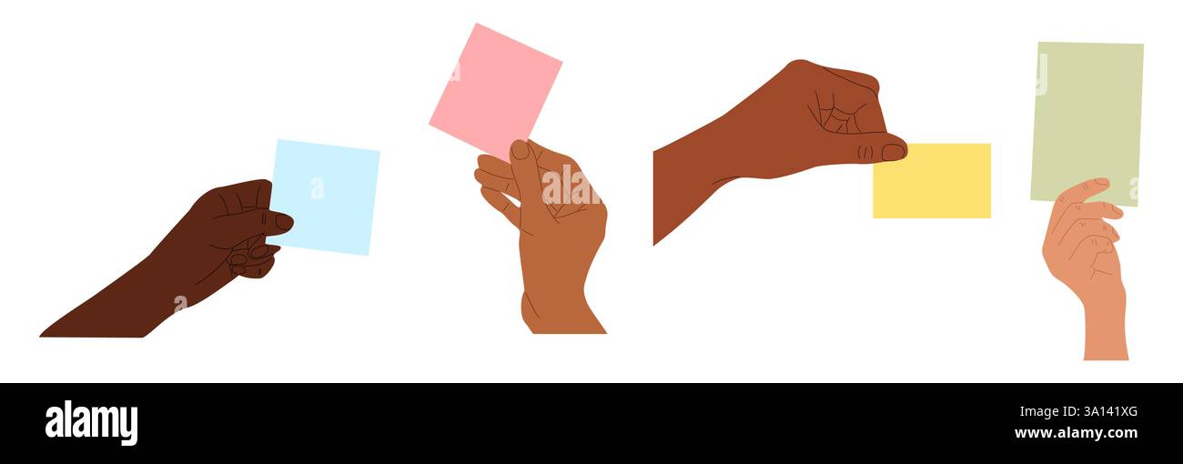 Hand holding sticky note Stock Vector Images - Alamy