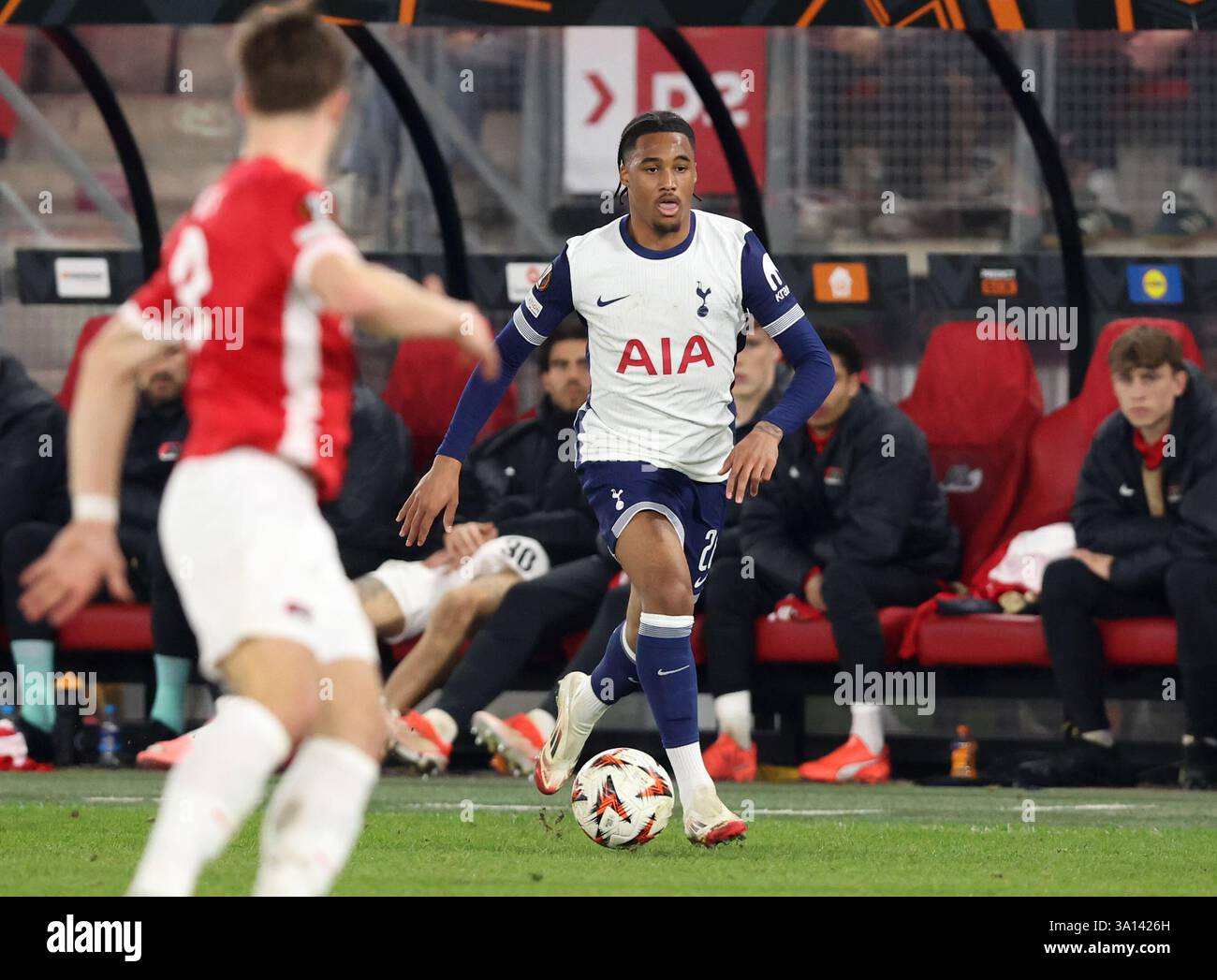 Tottenham Hotspur's Wilson Odobert in action during the UEFA Europa ...