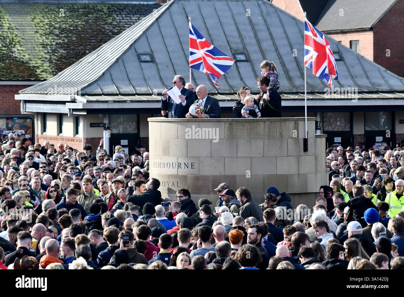 Ashbourne Royal Shrovetide ancient ball game with local farmer David ...