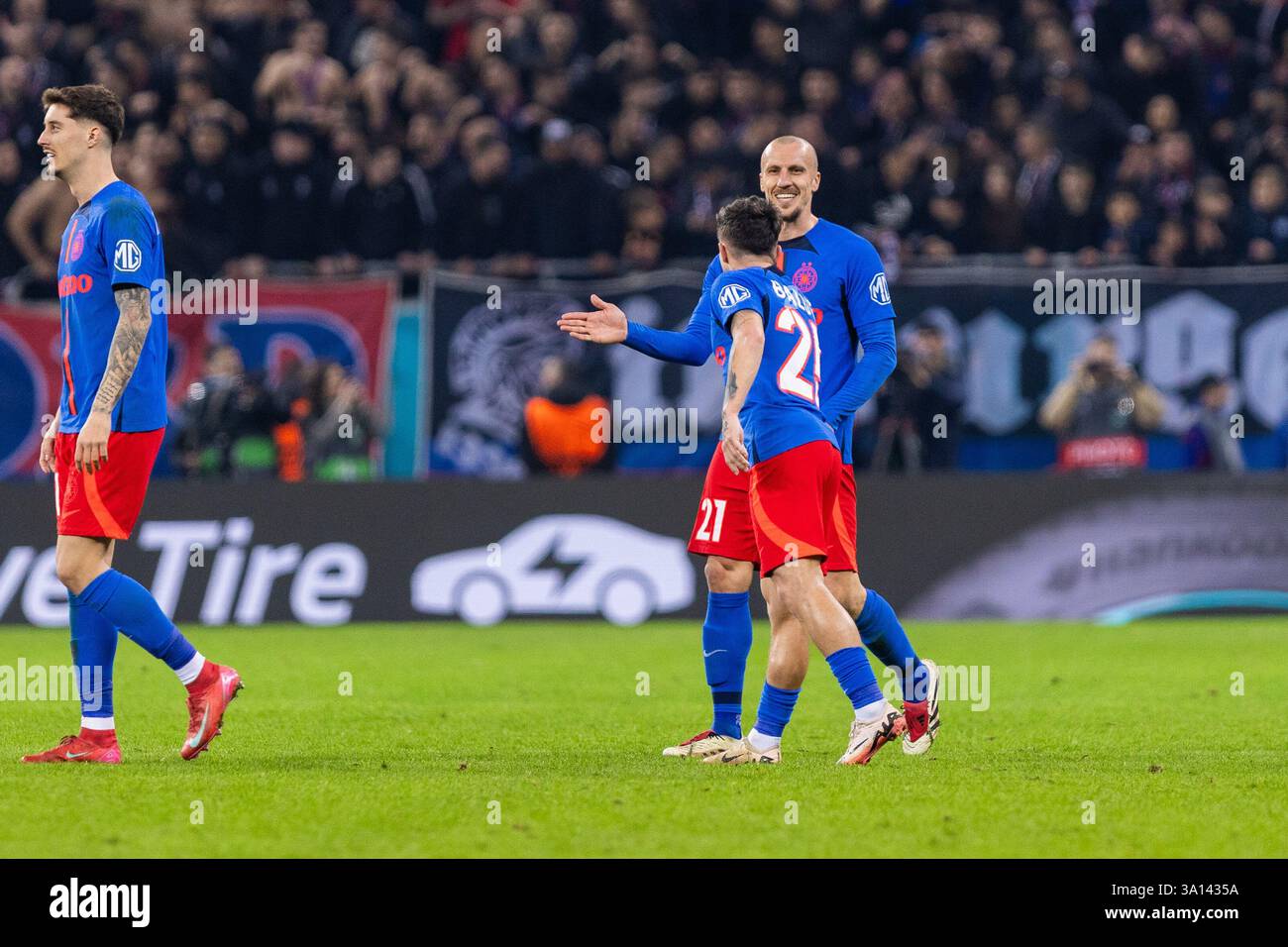 Vlad Chiriches of FCSB congratulating Alexandru Baluta of FCSB after he ...