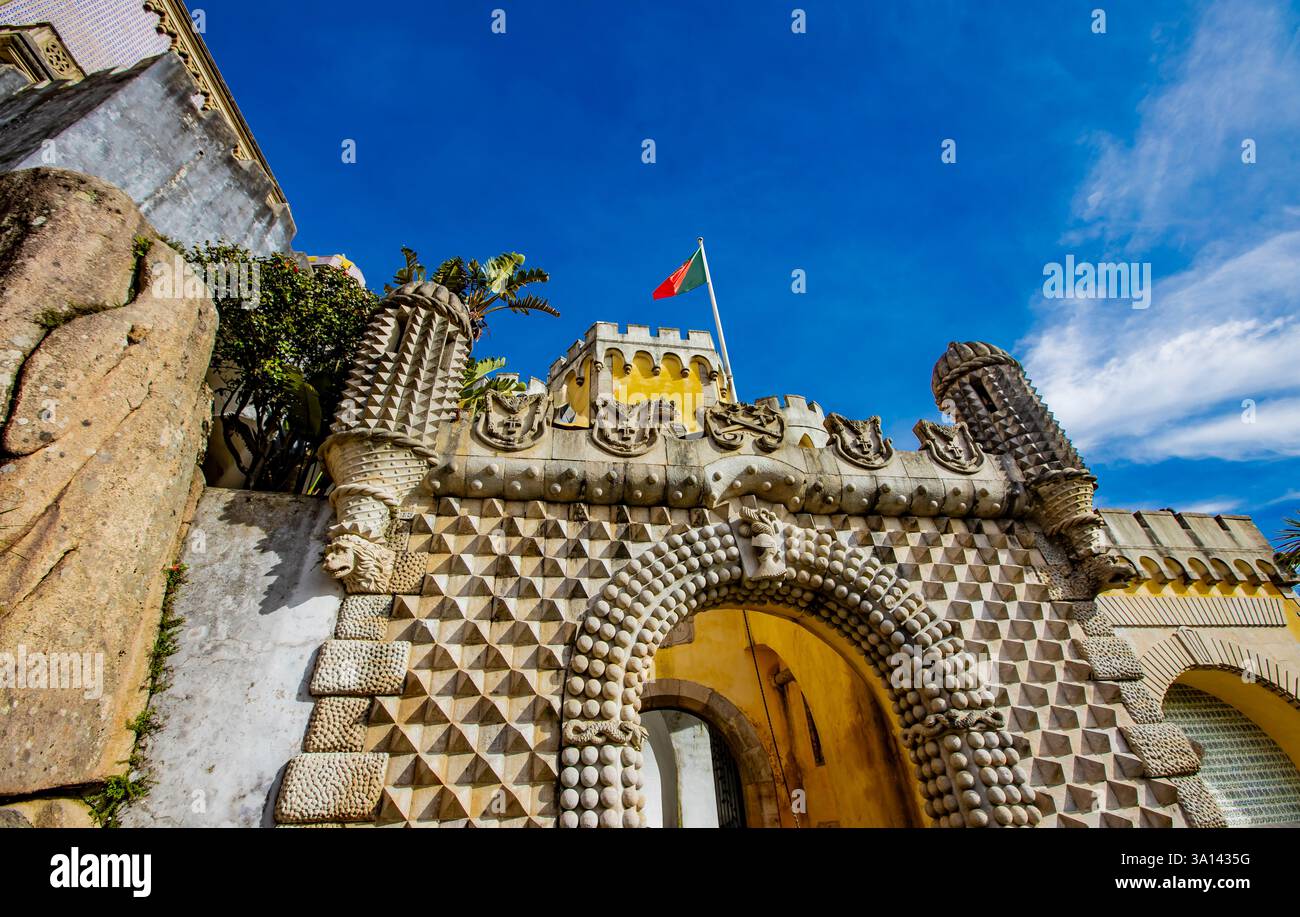 Under a brilliant blue sky, the colorful and intricate details of the ...