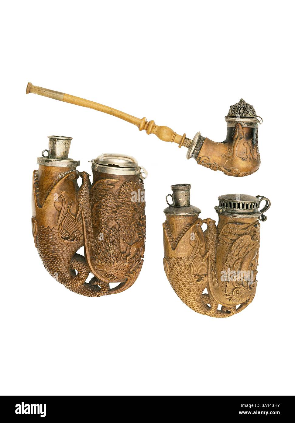 Vintage Antique German Carved Wood Smoking Pipe Stock Photo - Alamy