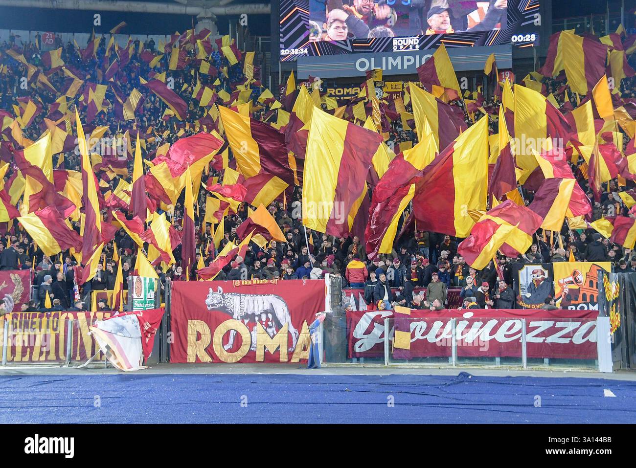 Rome, Italy. 06th Mar, 2025. AS Roma supporter during the UEFA Europa ...