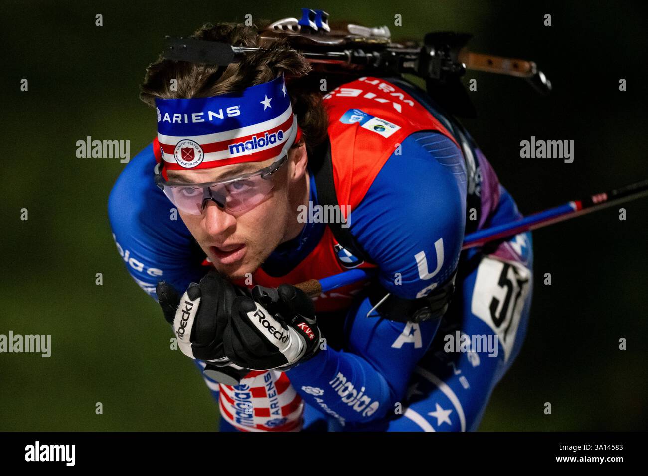 Campbell Wright from USA competes in men's 10 km sprint during the IBU ...
