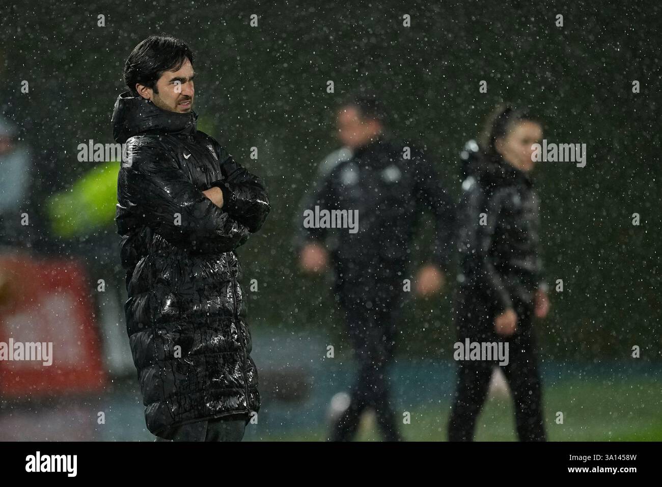 Pere Romeu, head coach of FC Barcelona, looks on during the Copa de la ...