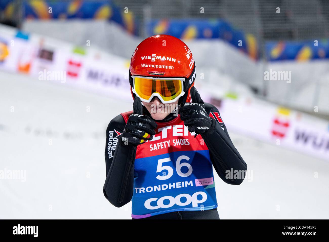 Trondheim, Norwegen. 06th Mar, 2025. FREITAG Selina (Deutschland) zufrieden im Ziel, NOR, FIS ...