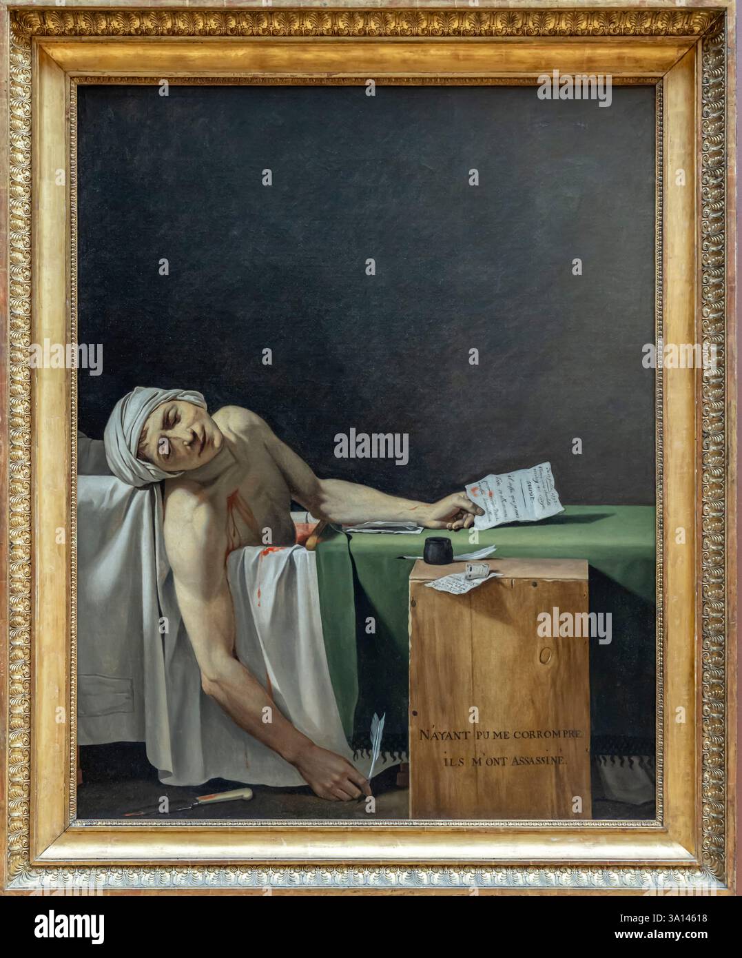 Paris, France - 03 01 2025: Louvre Museum. Death of Marat Painted by ...