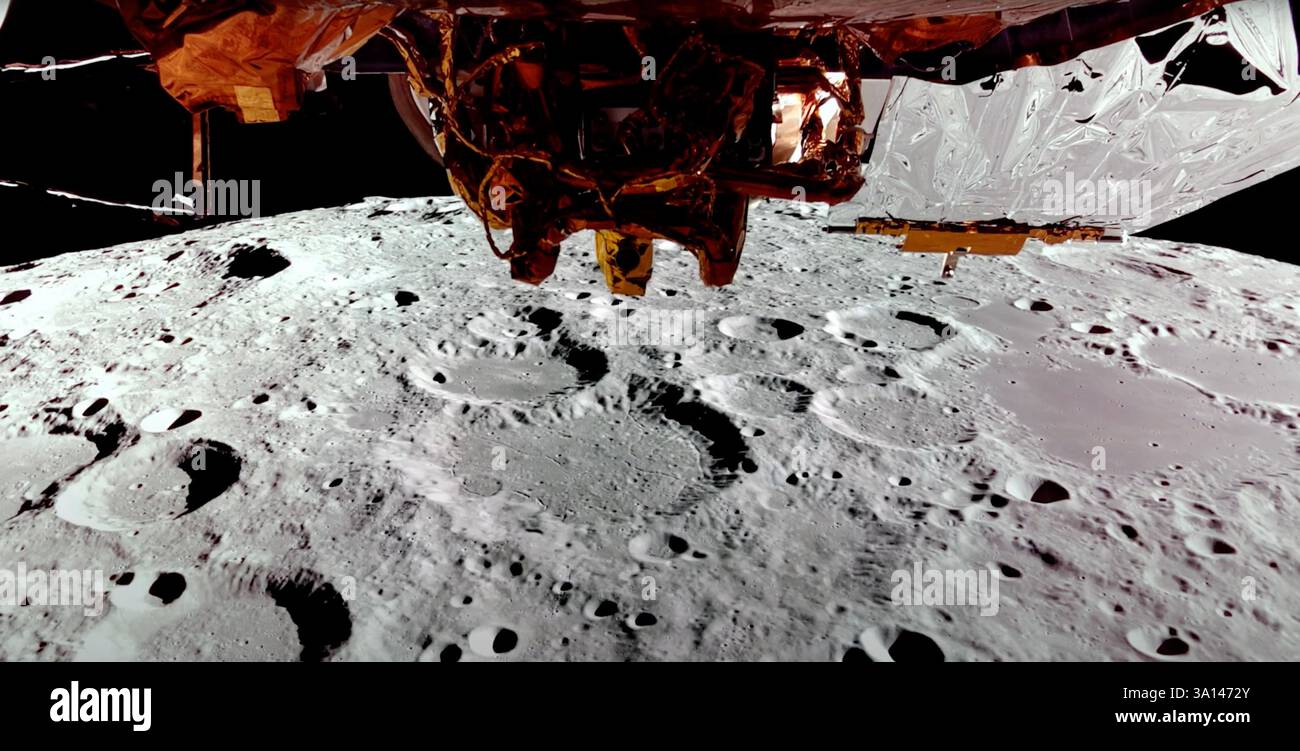 Lunar Orbit. 14th Feb, 2025. First Moon Images in Lunar (moon) Orbit ...