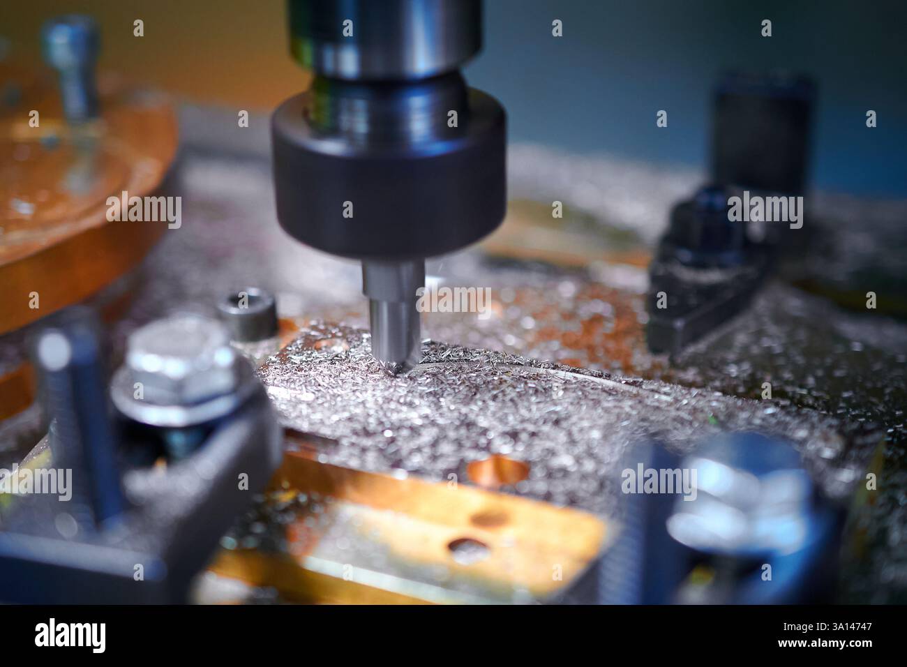 Precision milling machine shaping clockwork components in a ...