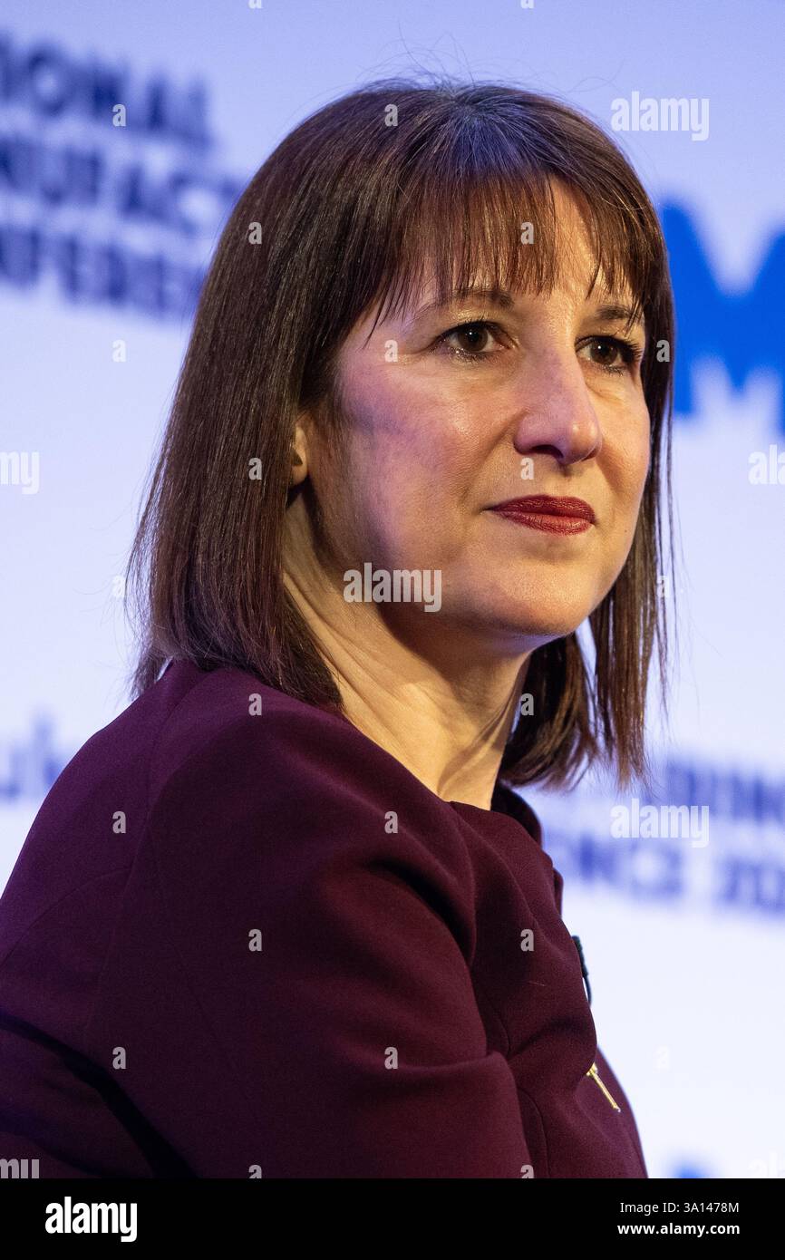 London, UK. 4 March 2025. Chancellor Rachel Reeves addresses the Make ...