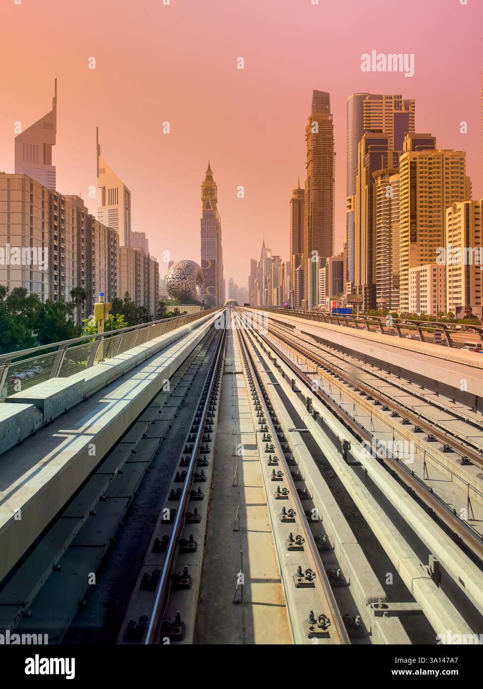UAE, Dubai, 23 October 2024: view from a subway in motion, heavy ...