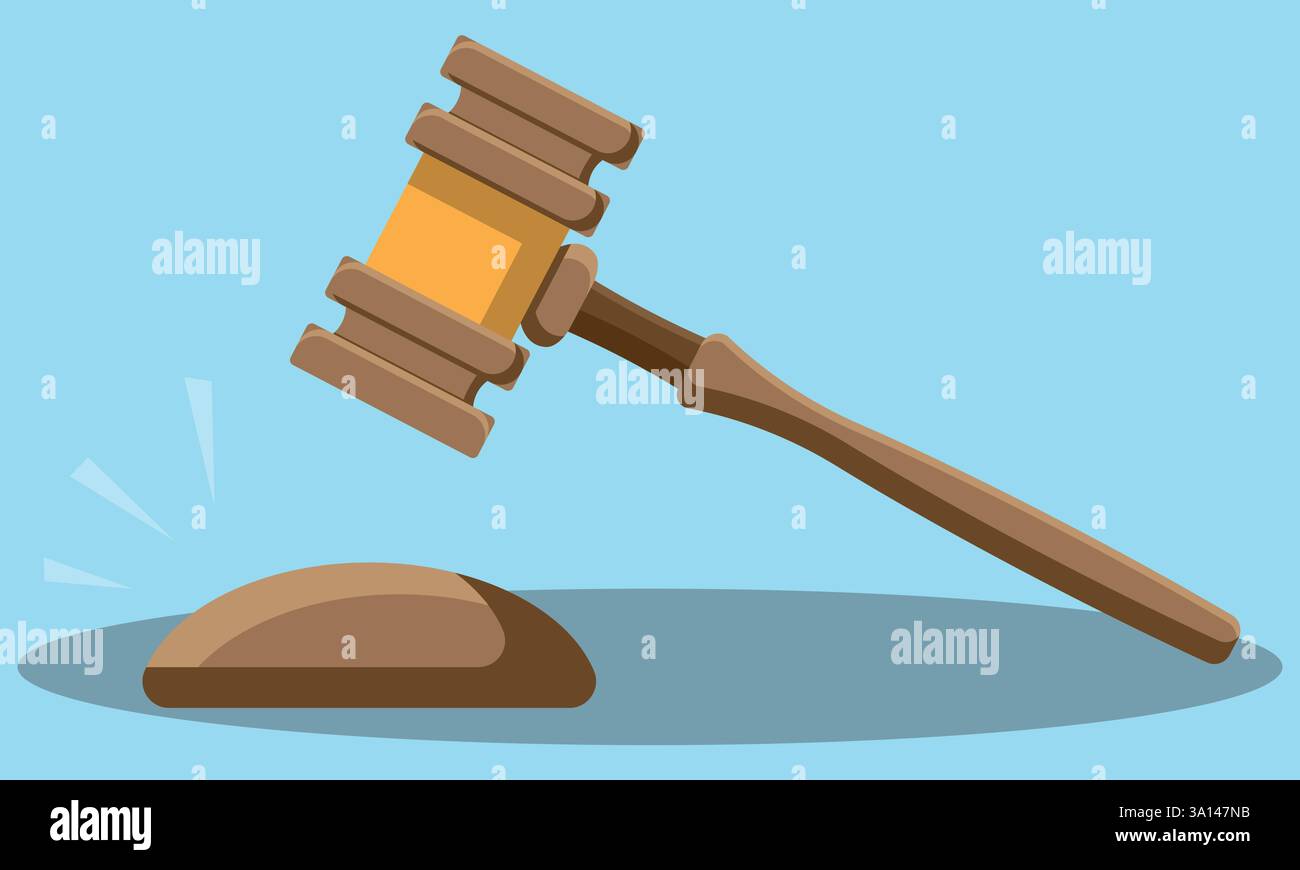 Cartoon judges gavel or auction hammer, crime or courtroom element Stock Vector Image & Art - Alamy