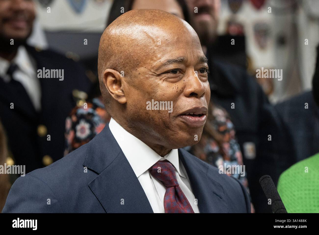 New York, NY, March 6, 2025: Mayor Eric Adams speaks at NYPD 6th ...