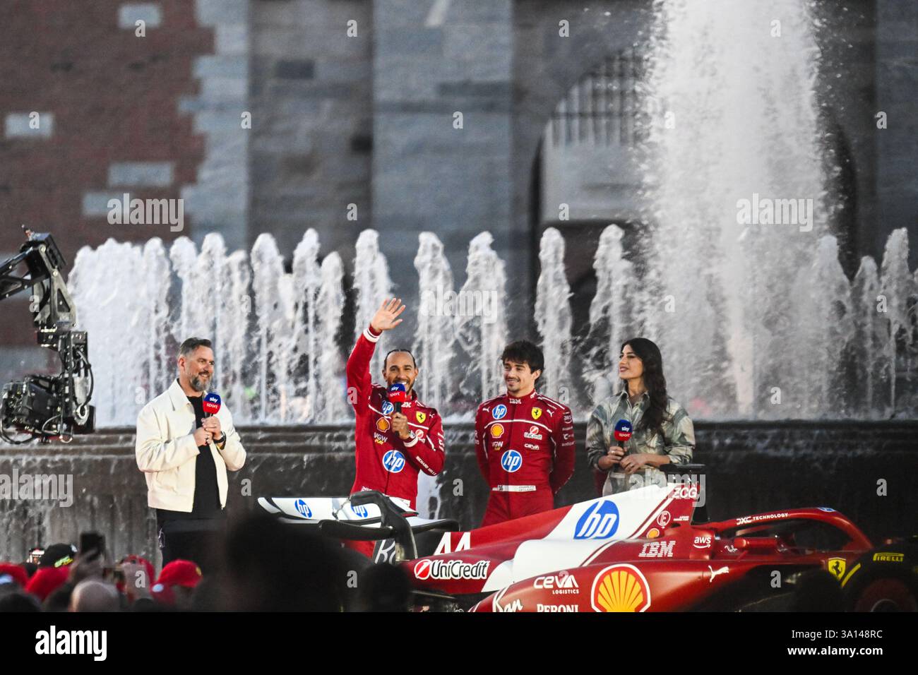 Formula 1 drivers team Ferrari Charles Leclerc and Lewis Hamilton ...