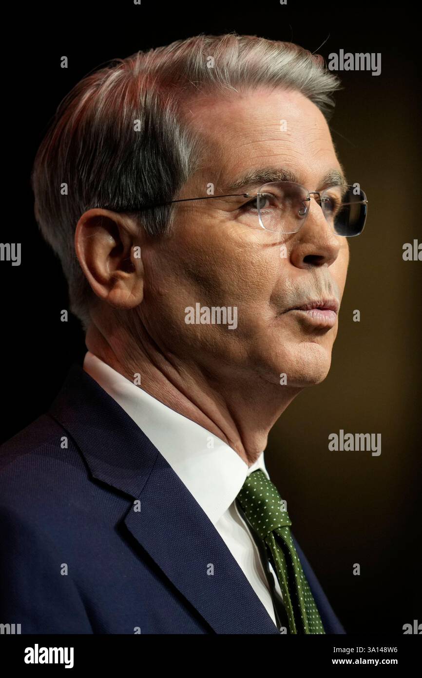 Scott Bessent, United States Secretary of the Treasury, speaks at an ...