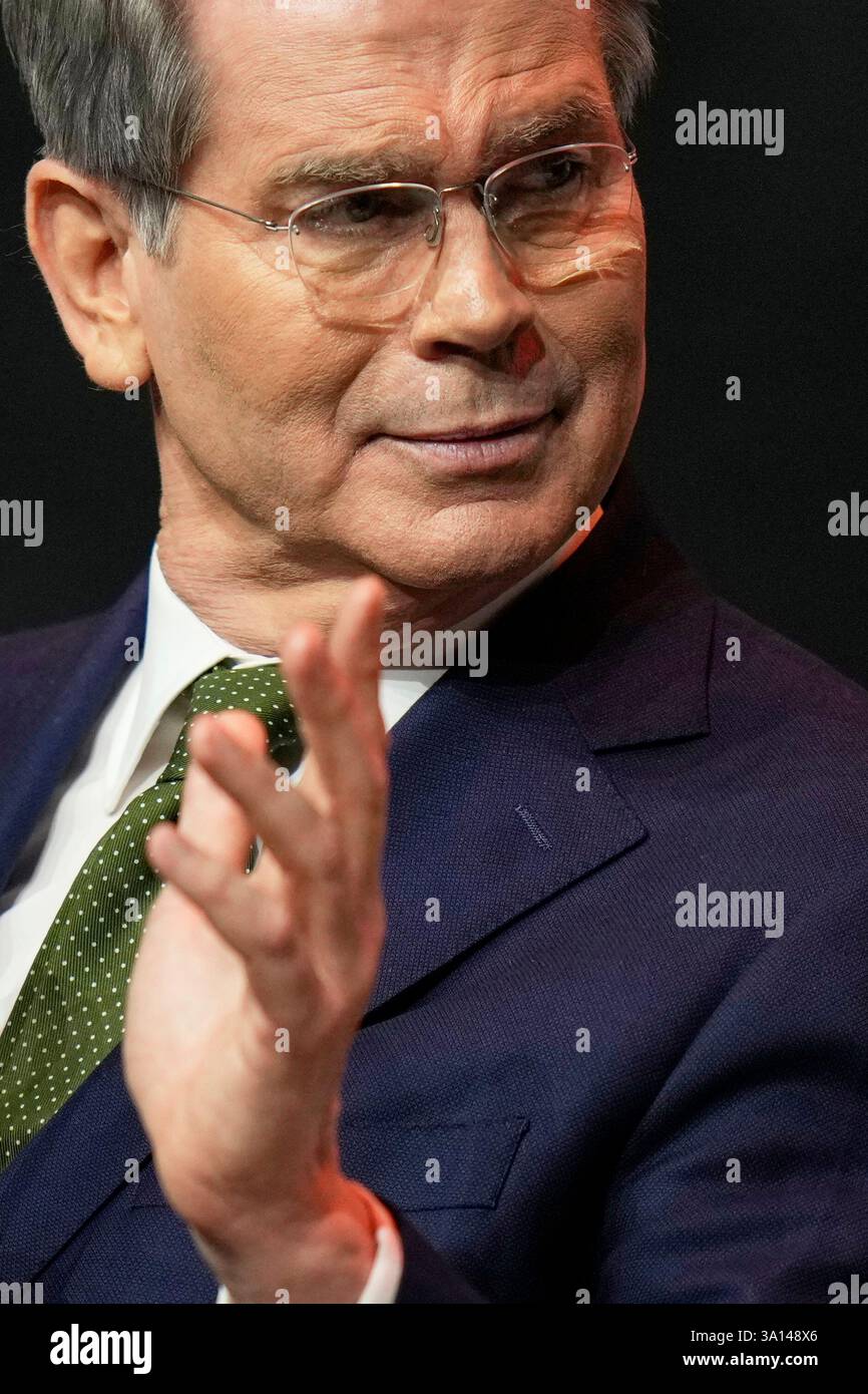 Scott Bessent, United States Secretary of the Treasury, speaks at an ...