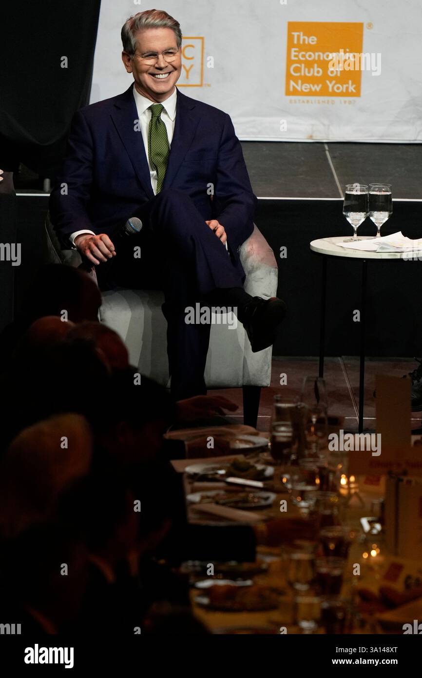 Scott Bessent, United States Secretary of the Treasury, speaks at an ...