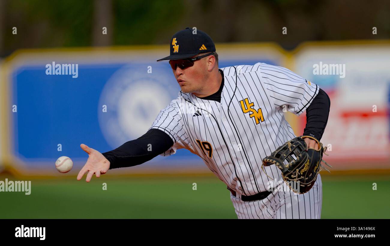 Southern Mississippi infielder Matthew Russo (19) throws during an NCAA ...