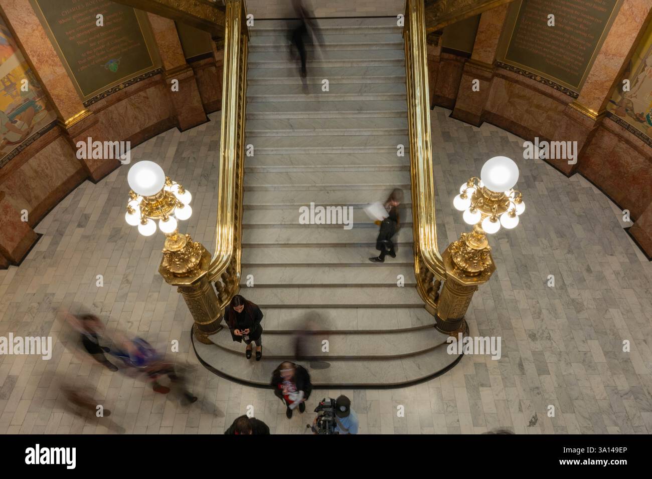 Denver, Colorado, USA. 6th Mar, 2025. People move through the Colorado ...