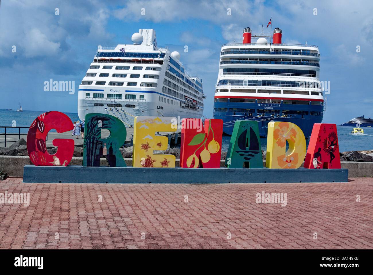 Granada - View of cruise ships docked at St Georges - Fred Olsen ...