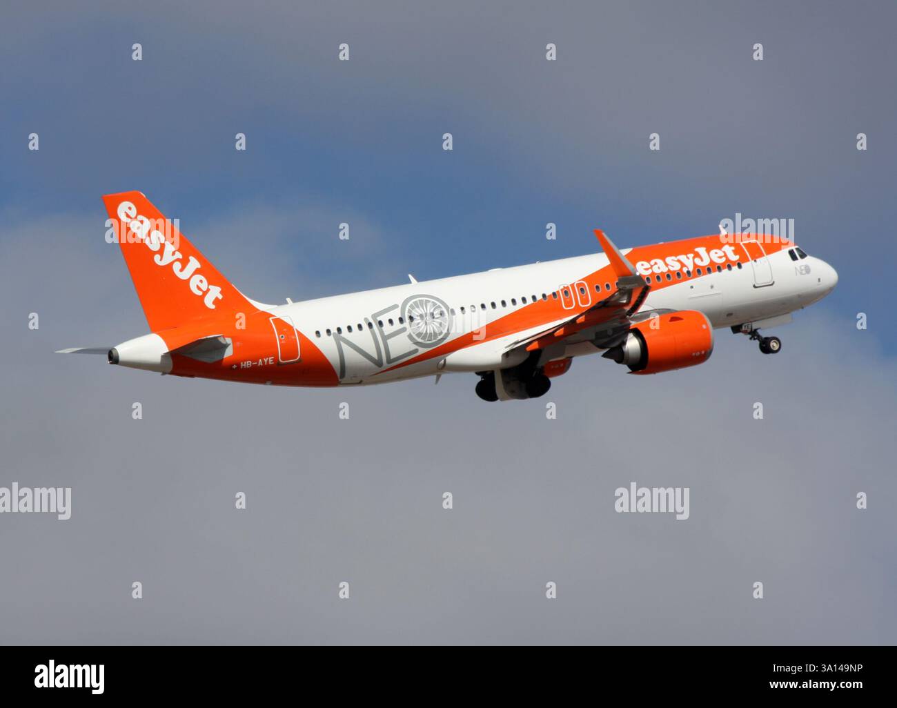 An Airbus A320Neo of easyjet Switzerland in a livery advertising ...