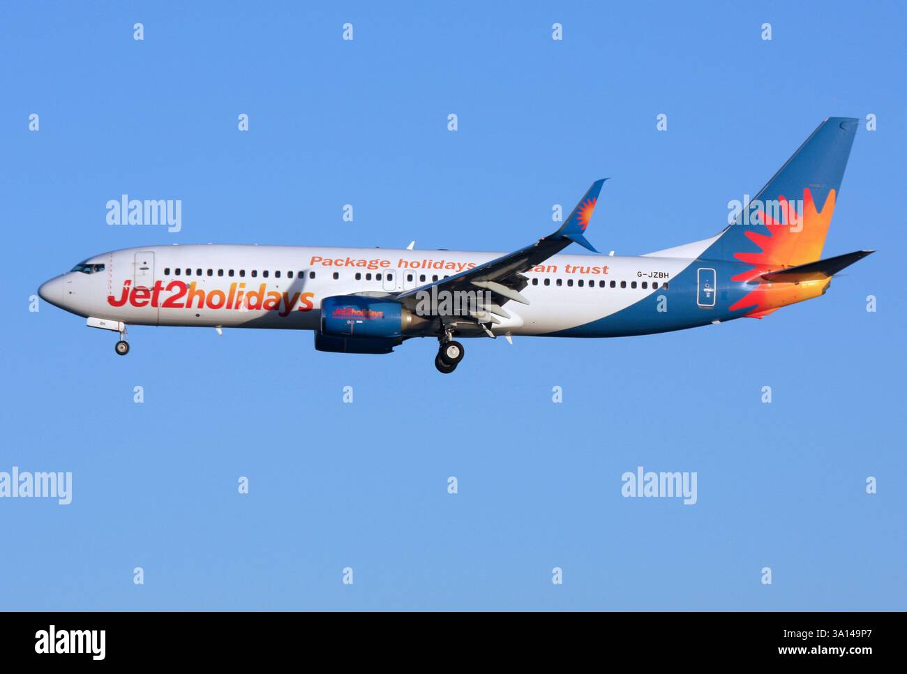 A Boeing 737-800 of Jet2 in a Jet2 Holidays livery at Arrecife airport ...