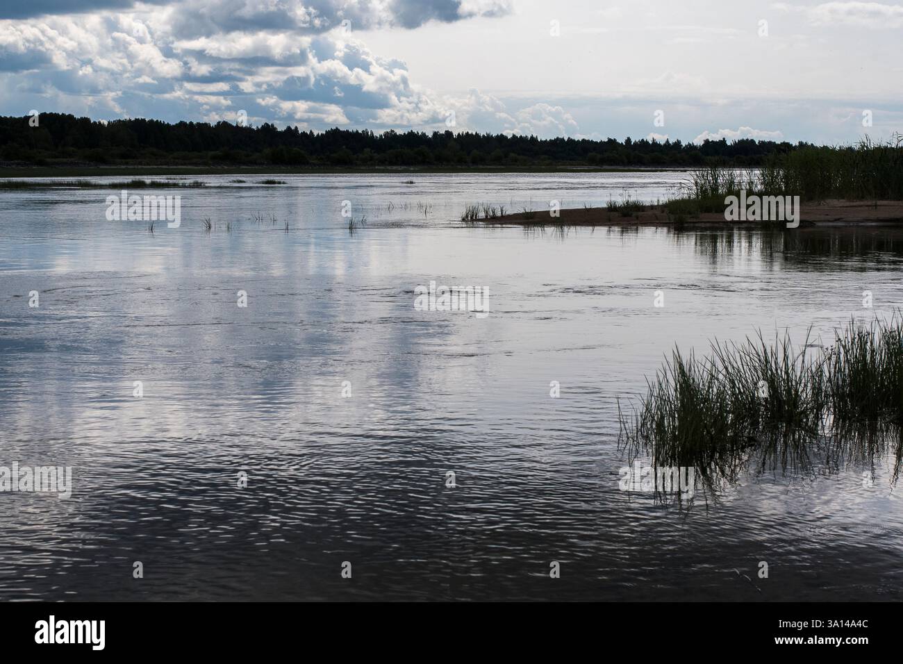 Landscape of the Narva River Banks, View from the Estonian Side Towards ...