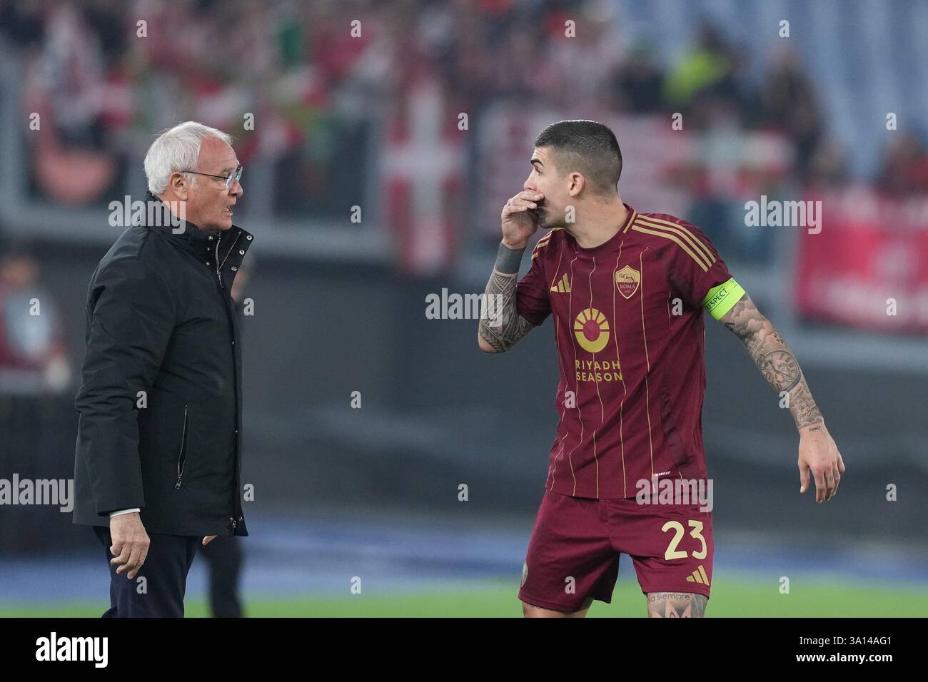 Roma, Italia. 06th Mar, 2025. Roma's head coach Claudio Ranieri Roma's ...