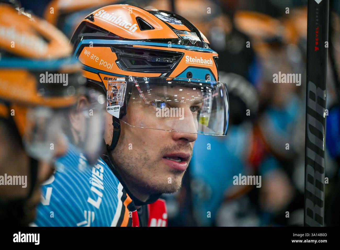 LINZ, AUSTRIA -MARCH 6: Brian Lebler of Steinbach Black Wings Linz ...