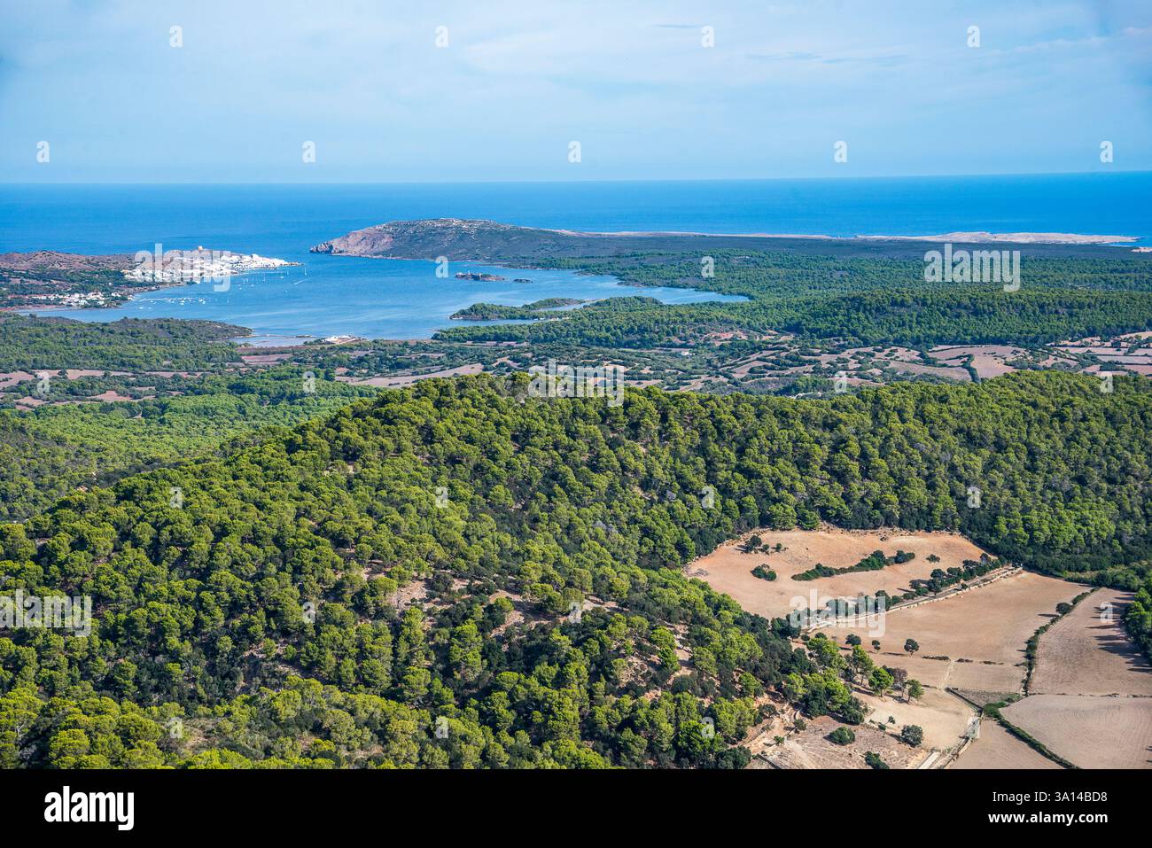 Aerial View of the Northern Coast of Menorca, Its Forests and Farmlands ...