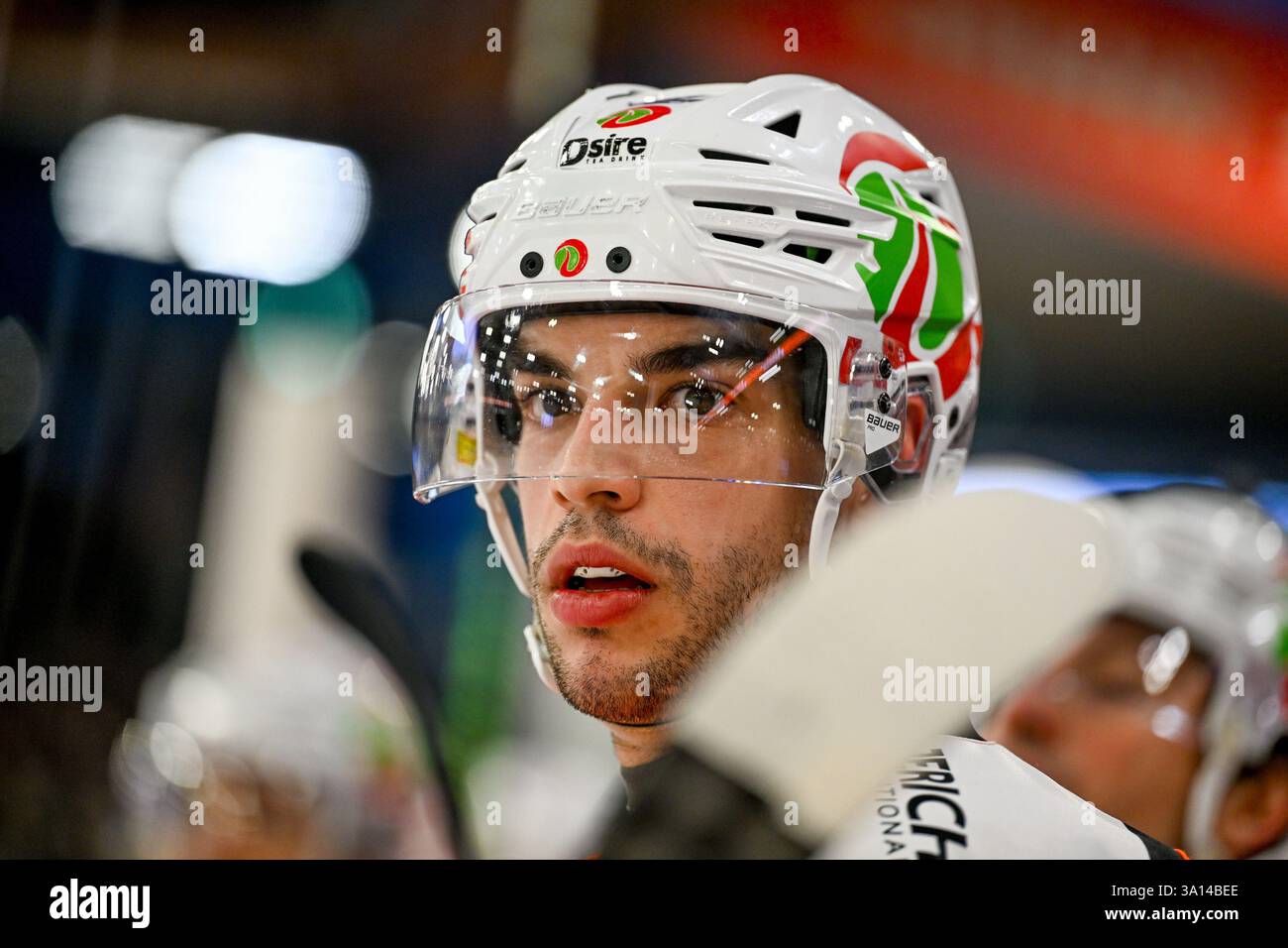 Linz, Austria. 06th Mar, 2025. LINZ, AUSTRIA -MARCH 6: Lukas Haudum of Graz 99ers during the ...