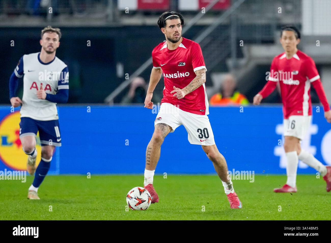 6th March 2025; Alkmaar, Netherlands: Denso Kasius of AZ Alkmaar runs ...