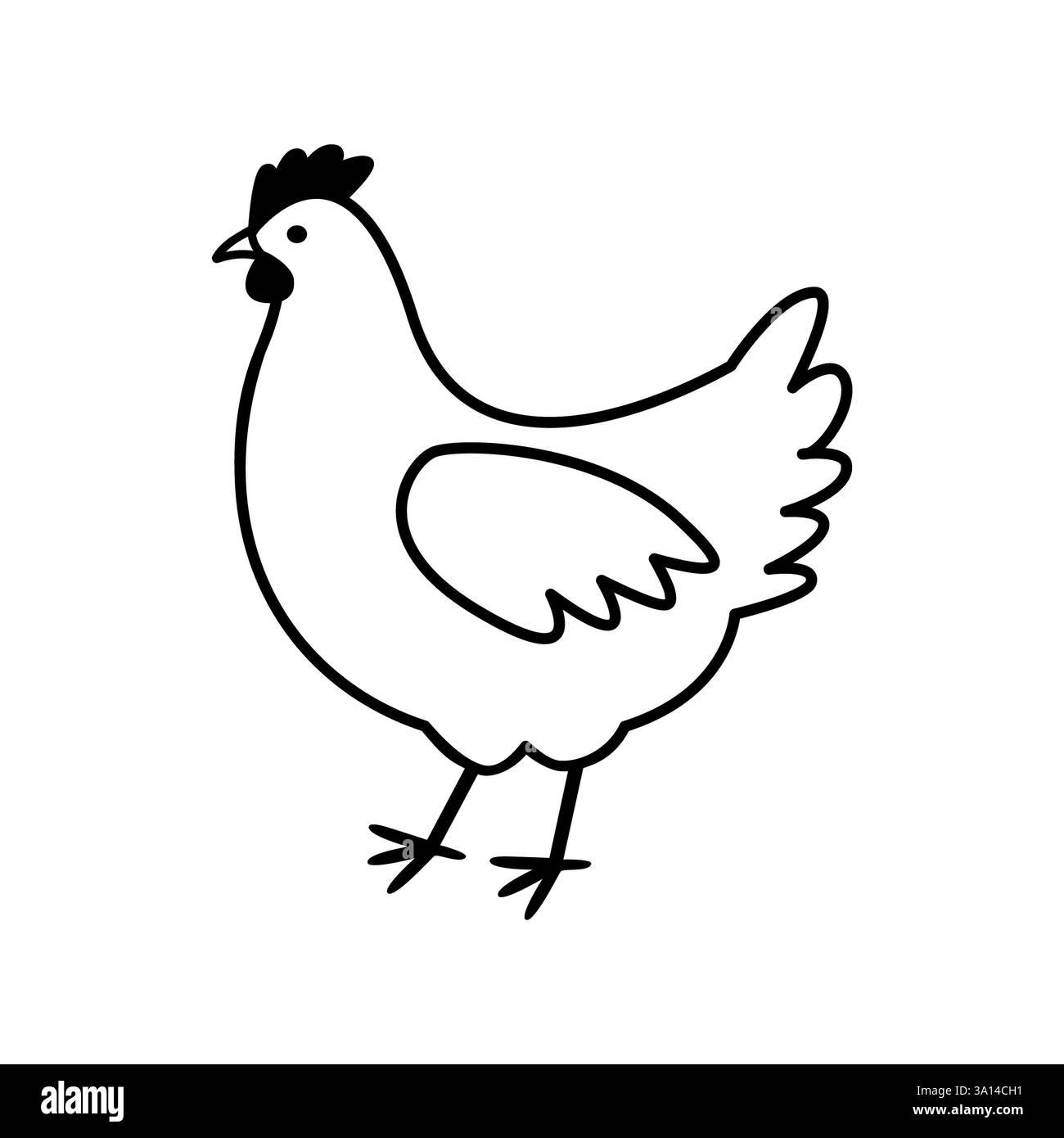 Side view chicken Black and White Stock Photos & Images - Alamy