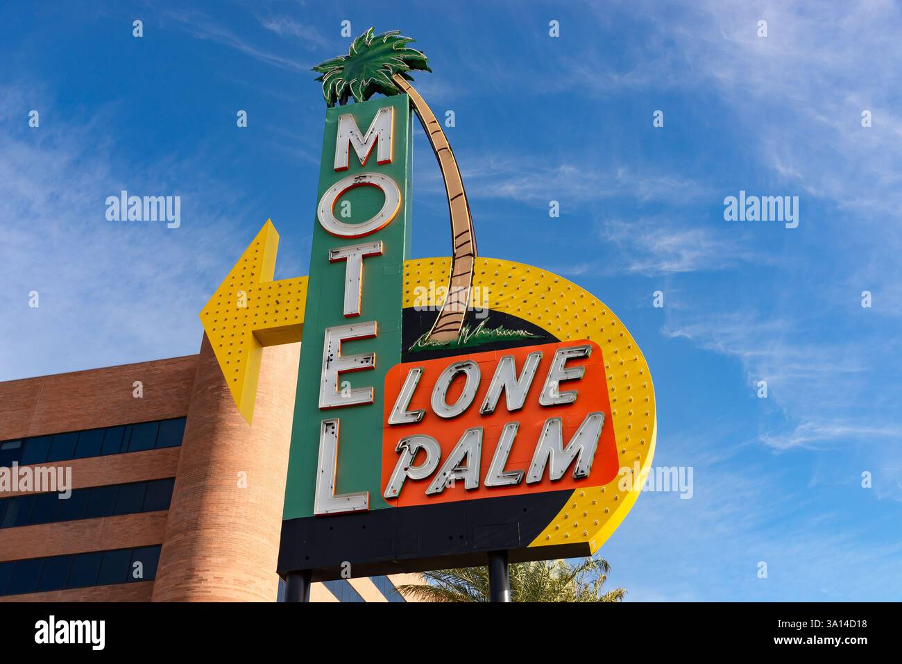 The historic Lone Palm Motel Neon Sign, motel demolished in 1980's, on ...