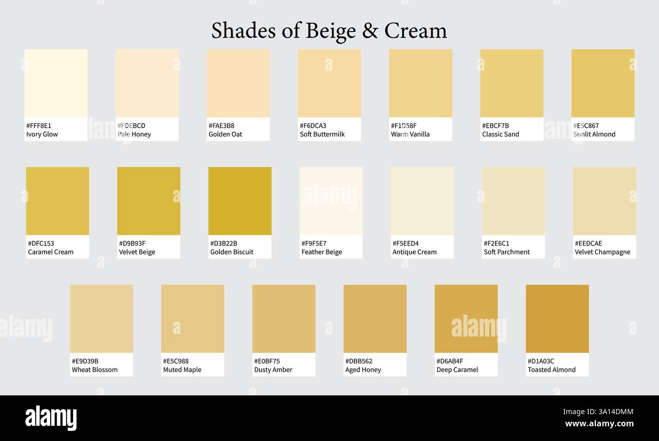 Color Palettes 20 Shades of Beige and Cream - Ivory, Sand and Vanilla ...
