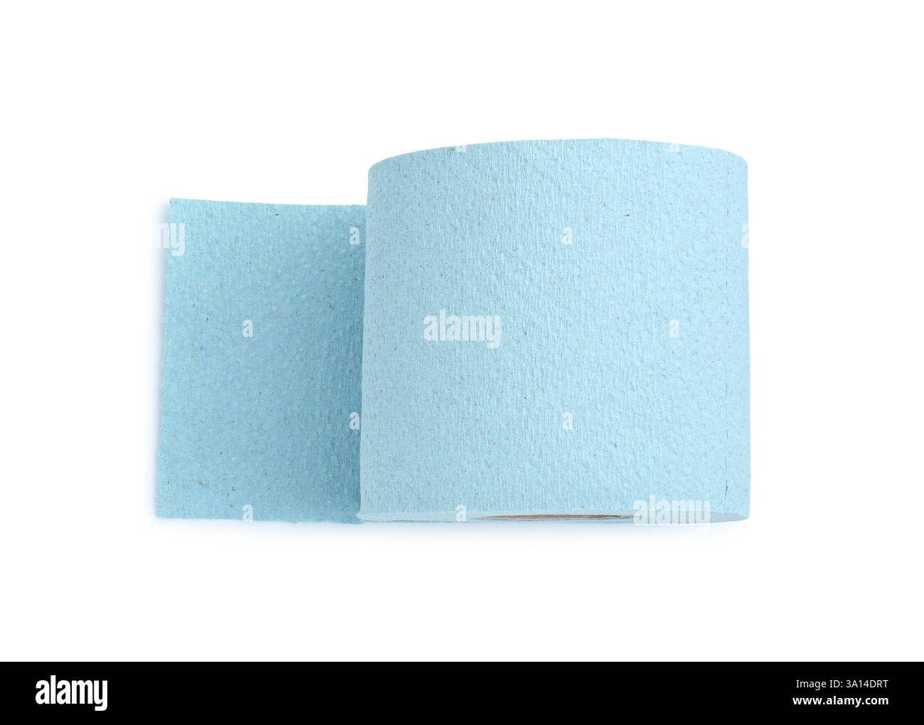 Light blue toilet paper roll isolated on white, top view Stock Photo ...