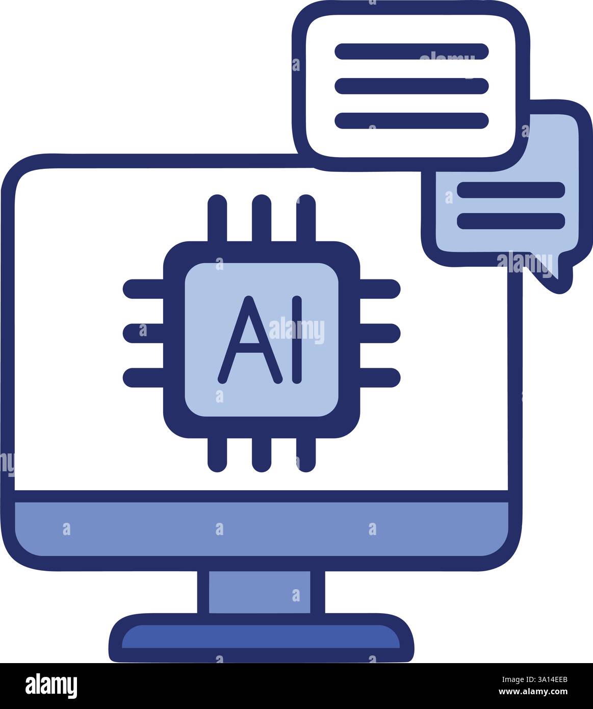 AI Chatbot Computer Digital Neural Processor Stock Vector Image & Art - Alamy