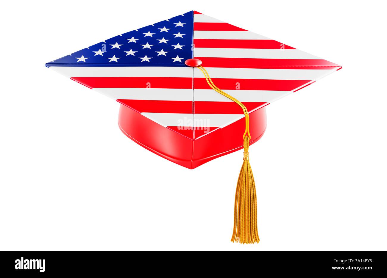 Graduation cap with the United States flag. Education in the USA ...
