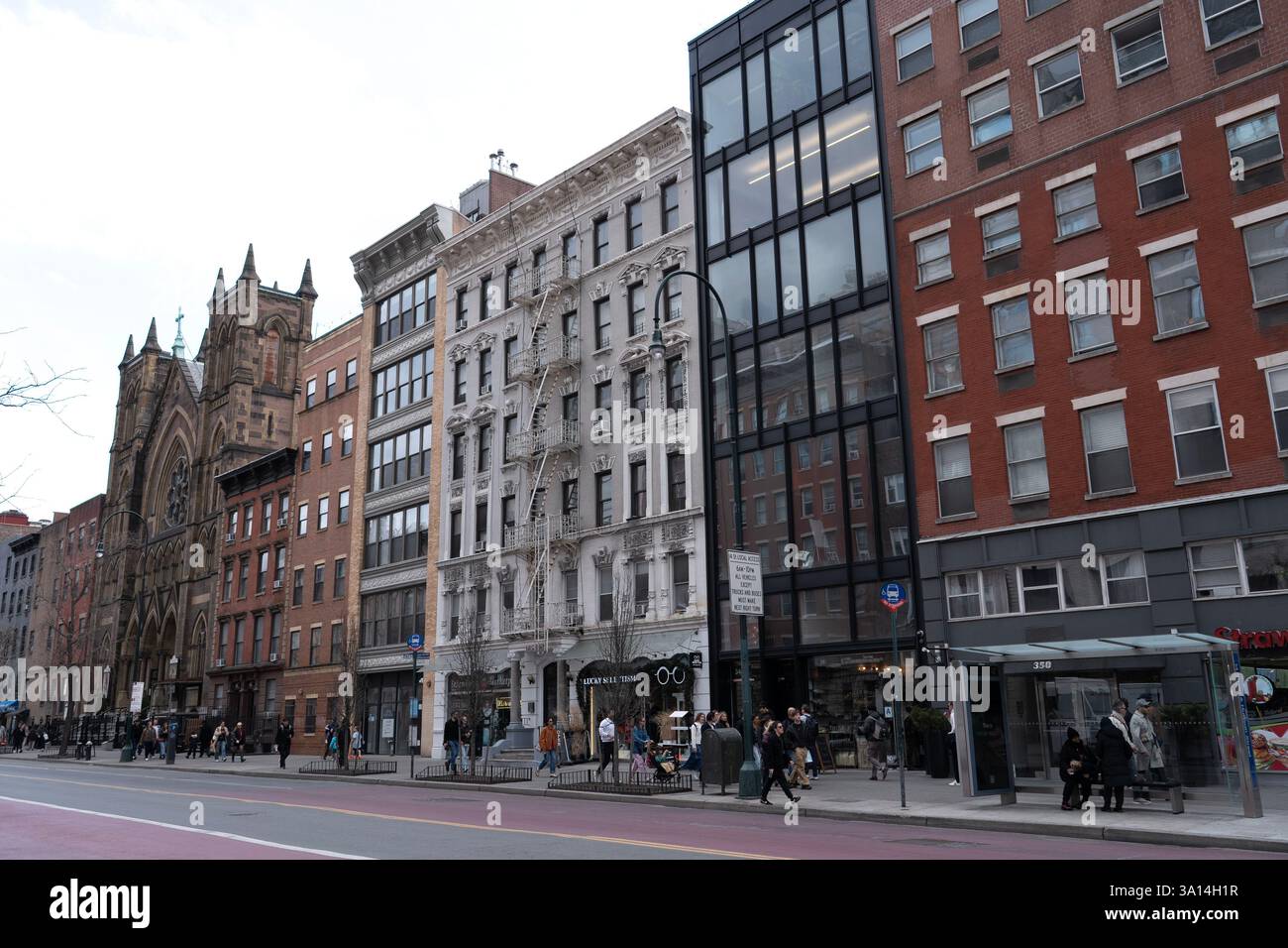 Buildings show the eclectic styles of architecture along West 14th ...