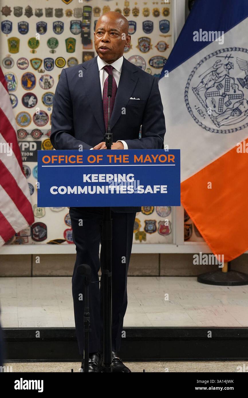 Ny. 06th Mar, 2025. Mayor Eric Adams at the press conference for Mayor ...