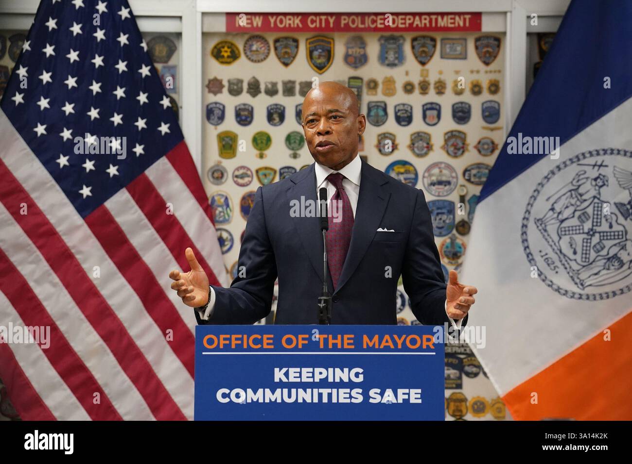 Ny. 06th Mar, 2025. Mayor Eric Adams at the press conference for Mayor ...