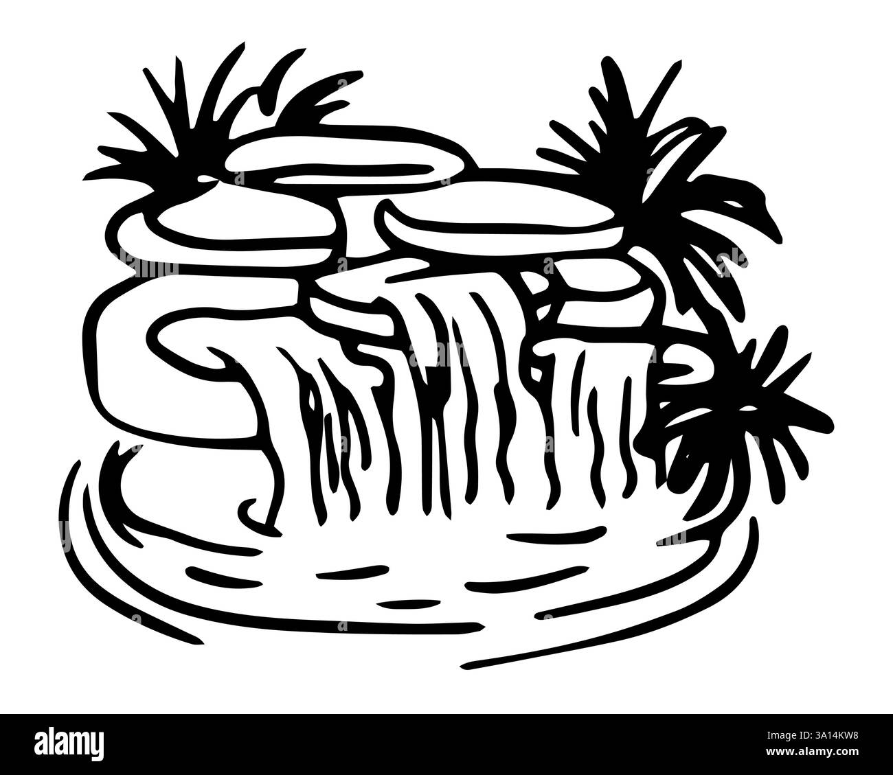 Japanese water feature Stock Vector Images - Alamy