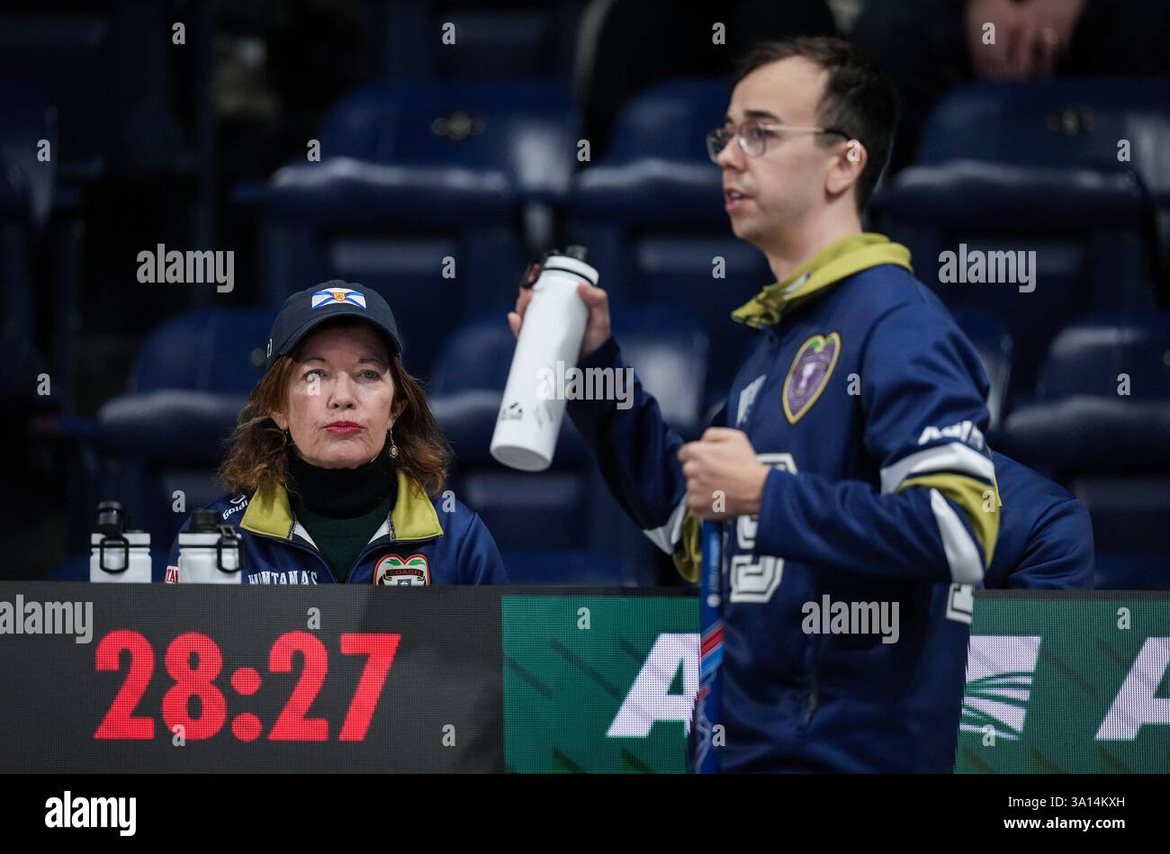 Kelowna, Canada. 06th Mar, 2025. Nova Scotia coach Colleen Jones, back ...