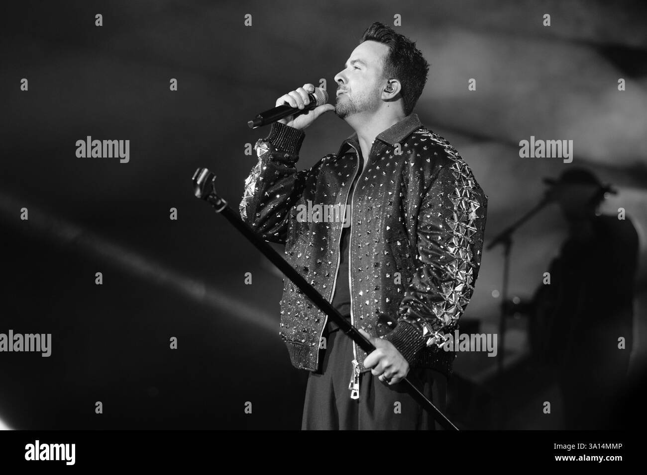 Singer Luis Fonsi actua during his concert at the Movistar Arena on ...