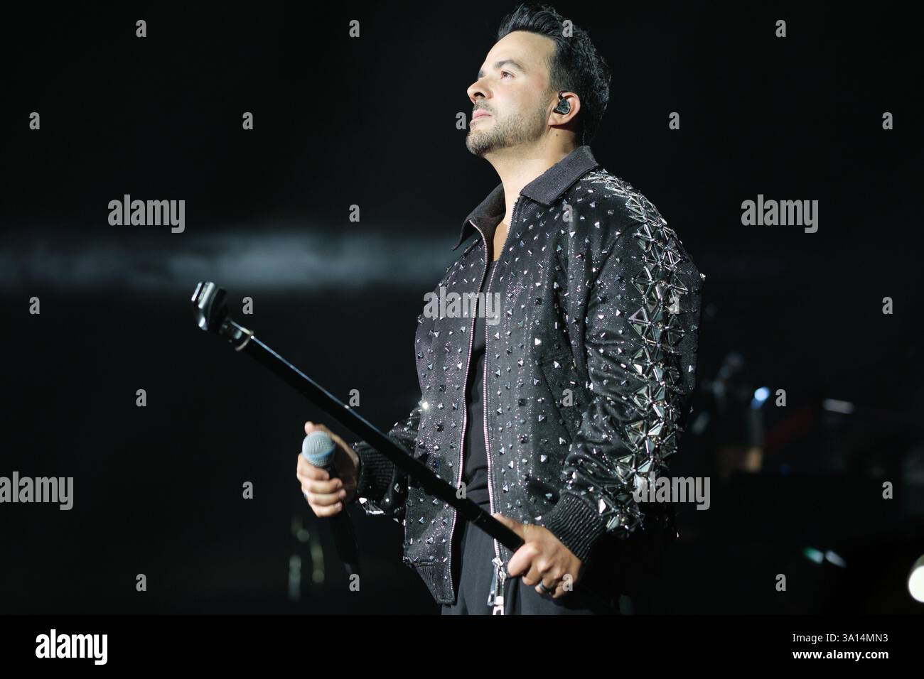 Singer Luis Fonsi actua during his concert at the Movistar Arena on ...