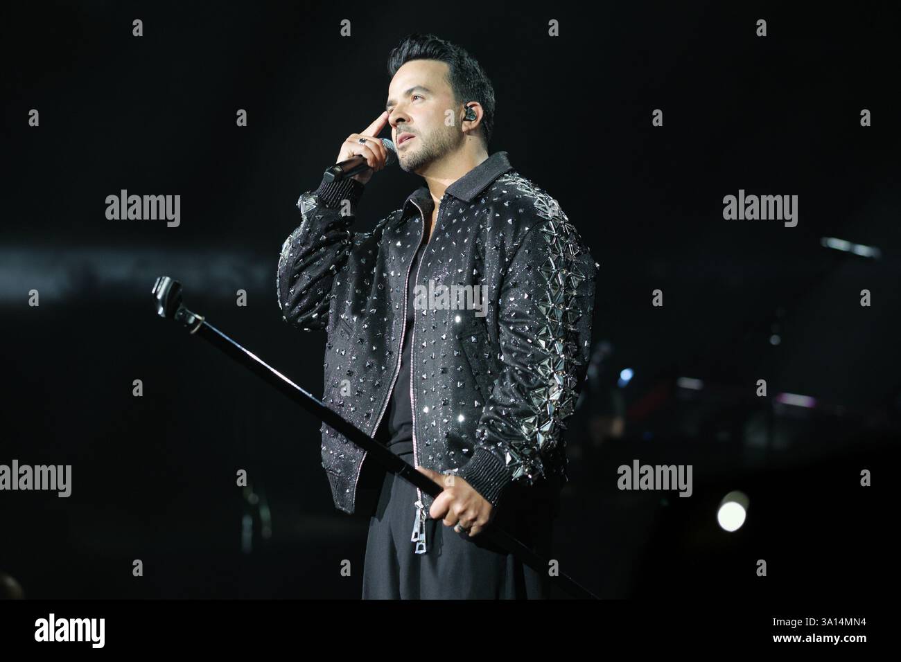Singer Luis Fonsi actua during his concert at the Movistar Arena on ...