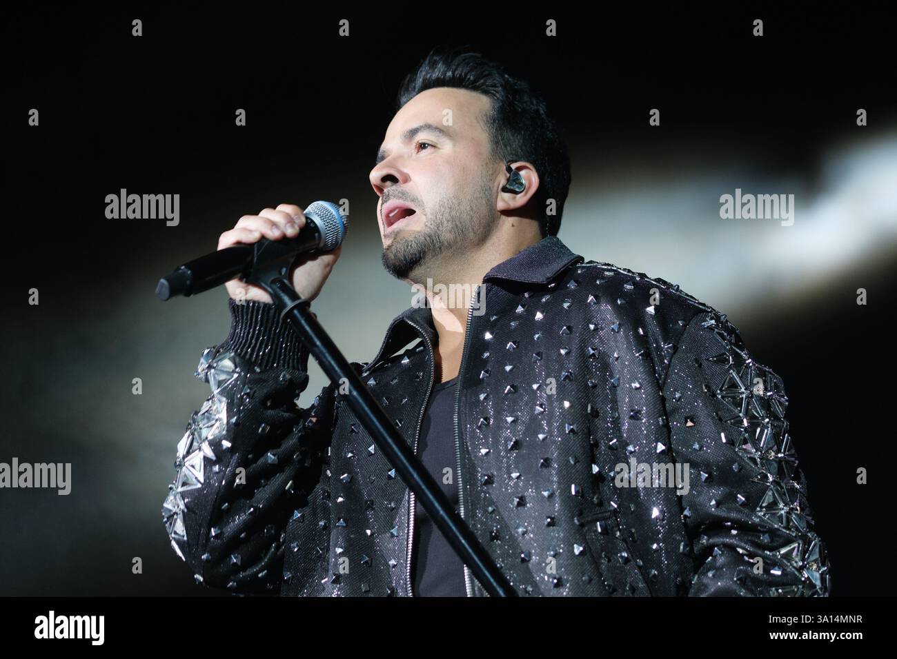 Singer Luis Fonsi actua during his concert at the Movistar Arena on ...