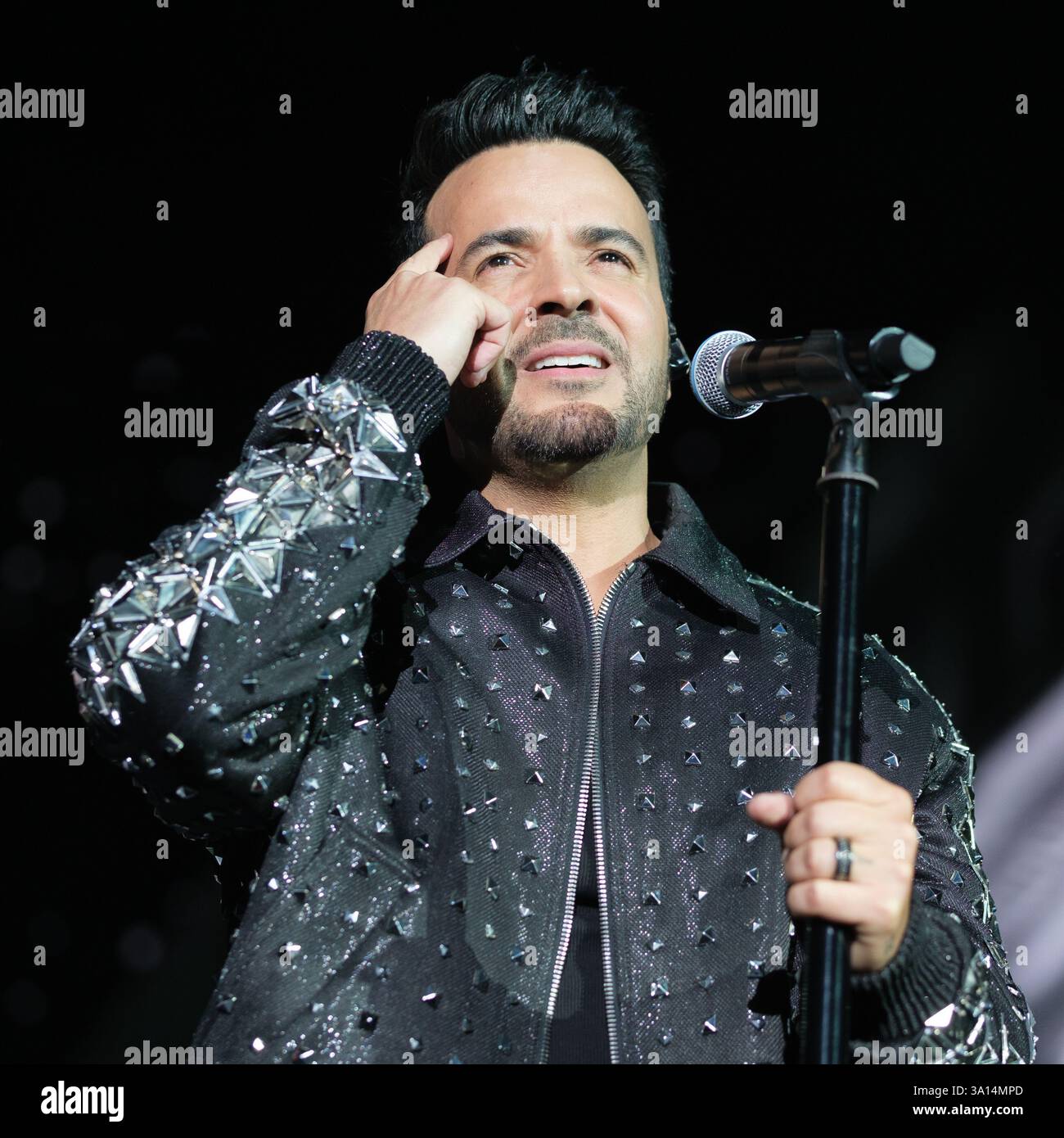 Singer Luis Fonsi actua during his concert at the Movistar Arena on ...
